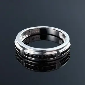 LUVMYJEWELRY Rei 0.7ct Princess Cut Black Spinel Ring 925 Silver