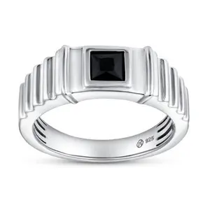 LUVMYJEWELRY Arashi 0.7ct Princess Cut Black Spinel Ring 925 Silver - Sterling Silver