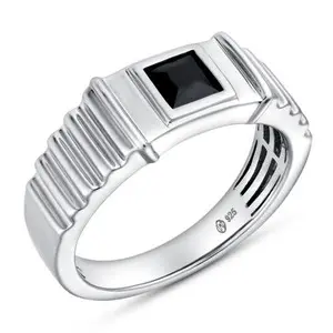 LUVMYJEWELRY Arashi 0.7ct Princess Cut Black Spinel Ring 925 Silver