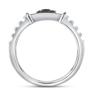LUVMYJEWELRY Arashi 0.7ct Princess Cut Black Spinel Ring 925 Silver