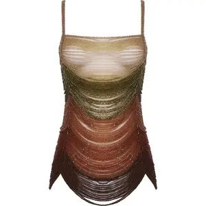 PatBO Solar Embroidery Top - Brown