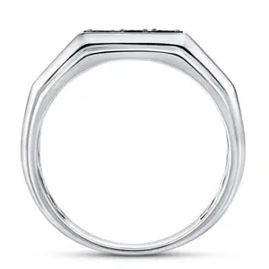LUVMYJEWELRY Raiden 0.3 Ct Bar Black Spinel Ring 925 Silver