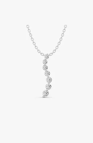 SEREIA OFFICIAL 14k Gold 2 Ct Necklace Lab Grown Diamond Journey Pendant - White Gold