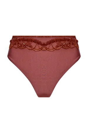 PatBO Golden Dune Lycra Embroidered Bikini Bottom