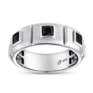 LUVMYJEWELRY Ronin 2.15ct Trio Black Spinel Ring 925 Silver - Sterling Silver