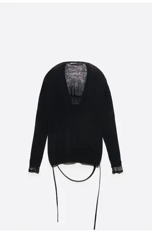 Bimba Y Lola Wool V-neck Long Sweater