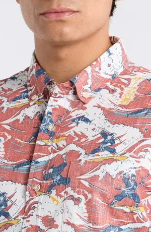 Reyn Spooner Surf Ninjas Button-down Shirt - Red