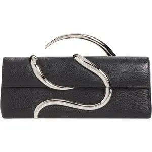 L’ALINGI L'alingi Aura Baguette Clutch With Sculptural Handle - Black