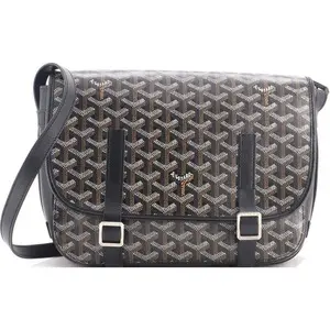 Goyard Belvedere Messenger Bag Coated Canvas Mm - Black