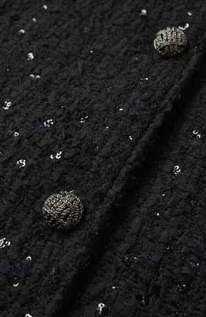 MODENAIRE Sleeveless Statement Buttons Textured Top
