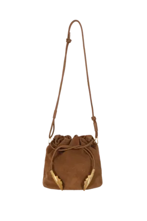ESTHERA Suede Leather Pouch Bag