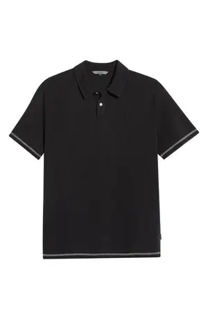 MALBON Fairway Overdye Cotton Golf Polo - Black
