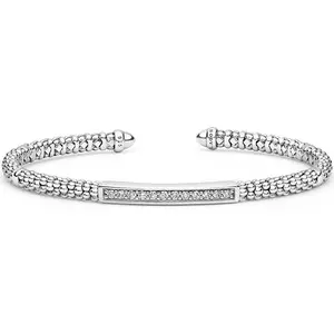 Lagos Caviar Spark Diamond Cuff Bracelet - Sterling Silver