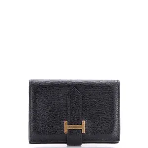 Hermès Bearn Wallet Chevre Mysore Compact - Black