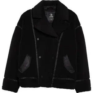 MPG Faux Shearling Biker Jacket