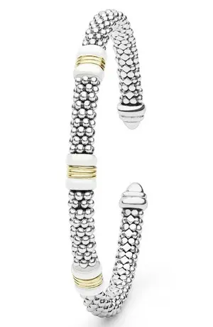 Lagos Signature Caviar 18k Gold & Ceramic Cuff