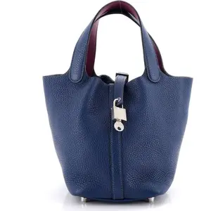 Hermès Eclat Picotin Lock Bag Clemence Pm - Blue