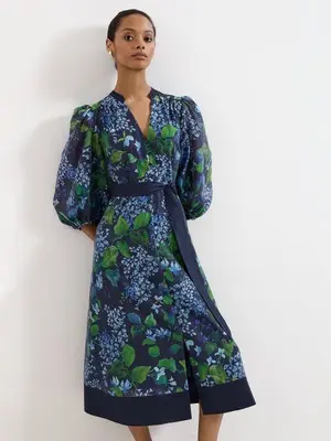 PHASE EIGHT Nixie Printed Midi Wrap Dress