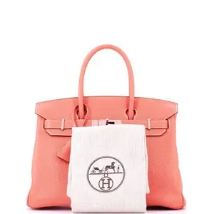 Hermès Birkin Handbag Pink Clemence With Palladium Hardware 30
