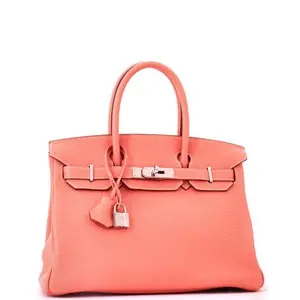 Hermès Birkin Handbag Pink Clemence With Palladium Hardware 30