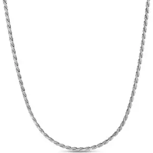 LUVMYJEWELRY Nero Flat Oval Rope Chain Necklace In 925 - Sterling Silver