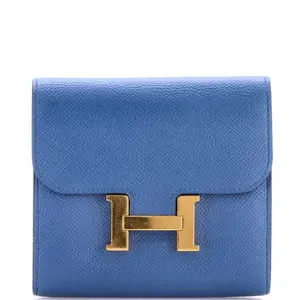 Hermès Constance Wallet Epsom Compact - Blue