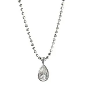 LENI JAMES The Raina 3 Carat Moissanite Pear Necklace - Silver/white