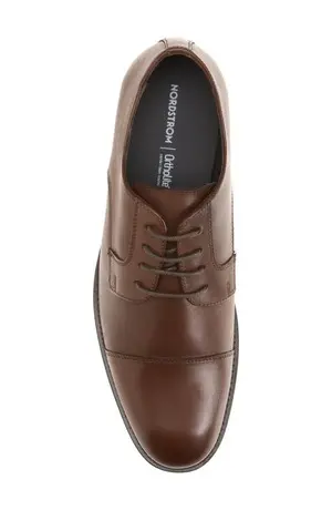 Nordstrom Martin Leather Cap Toe Derby - Brown Mahogany