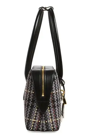 Stella McCartney Medium Ryder Woven Faux Leather Top Handle Bag