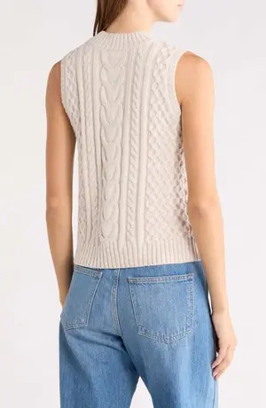 Vince Camuto Cable Knit Mock Neck Sweater Vest