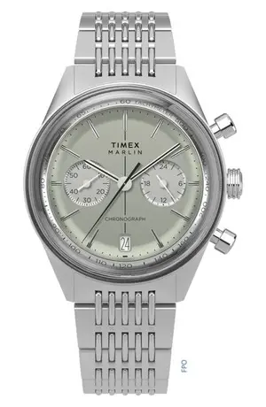 Timex® Marlin Jet Chronograph Bracelet Watch - Silver