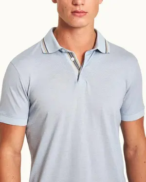 Orlebar Brown Dominic Tipping Polo Shirt - Light Sky Pool