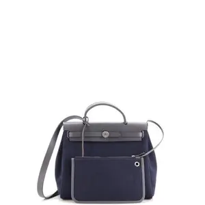 Hermès Herbag Zip Leather And Toile 31 - Blue