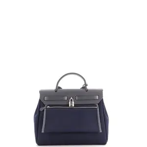 Hermès Herbag Zip Leather And Toile 31 - Blue