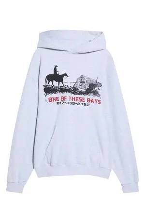 ONE OF THESE DAYS Trail Of Dust Graphic Hoodie - Heather Grey