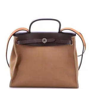 Hermès Herbag Zip Leather And Toile 31 - Grey