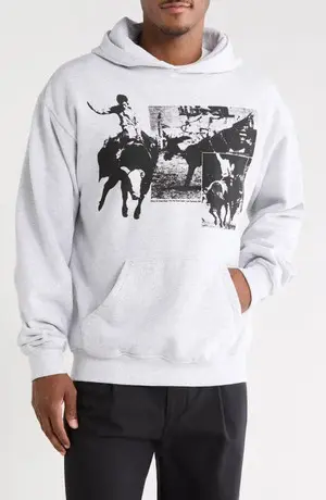 ONE OF THESE DAYS Graphic Cotton Fleece Hoodie - Heather Grey