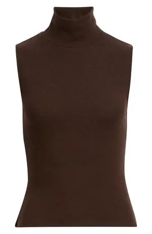 REFORMATION Colbie Turtleneck Sleeveless Knit Top