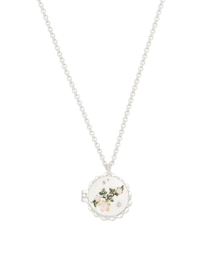 FABLE ENGLAND Ivy Blossom Locket Necklace - Silver