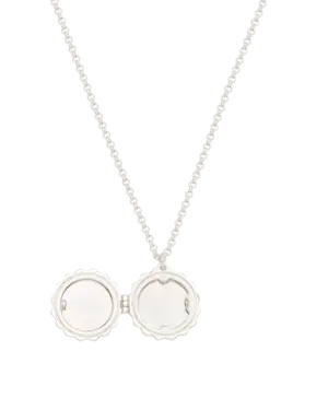 FABLE ENGLAND Ivy Blossom Locket Necklace - Silver