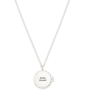 FABLE ENGLAND Ivy Blossom Locket Necklace - Silver