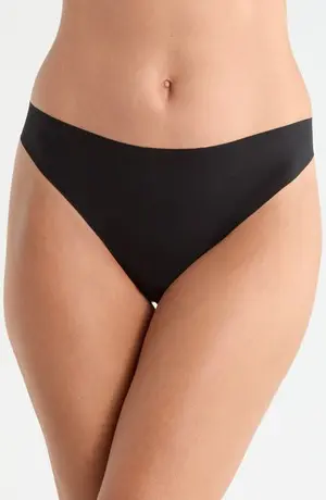 Nordstrom Invisible Edge Assorted 3-pack Thongs - Black