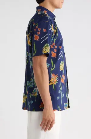 KAHALA Kahuna Bay Short Sleeve Button-down Shirt - Midnight
