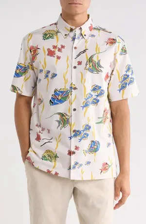 KAHALA Kahuna Bay Short Sleeve Button-down Shirt - Shell