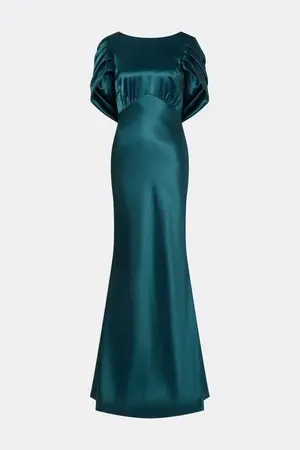 MALINA Louise Draped Back Maxi Dress