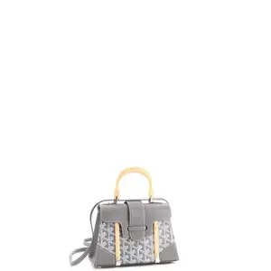 Goyard Structured Saigon Top Handle Bag Coated Canvas With Leather Mini