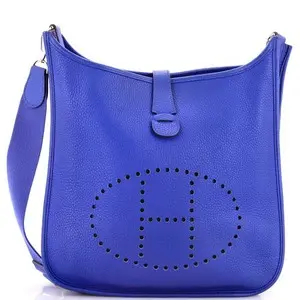 Hermès Evelyne Bag Gen Iii Clemence Gm - Blue