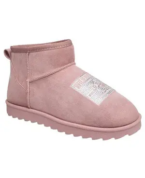 True Religion Zara Faux Suede Patch Logo Boot - Blush