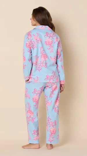 THE CAT'S PAJAMAS Floral Flannel Long-sleeved Pajama Set - Ava