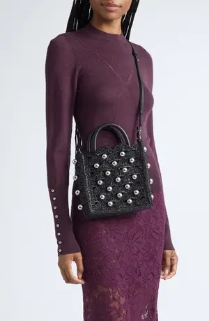 Rabanne Small Raffia Tote Bag